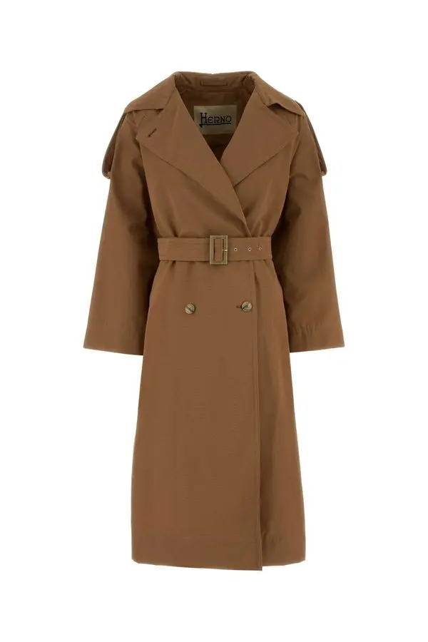 Herno Cotton-blend Trench Jacket For - Brown