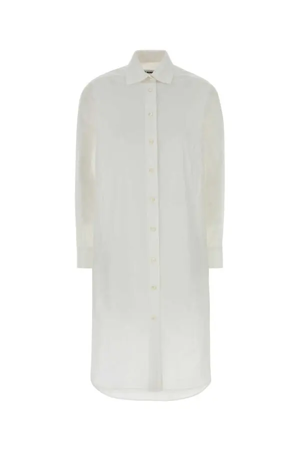 JIL SANDER Cotton Poplin Shirt Dress - White