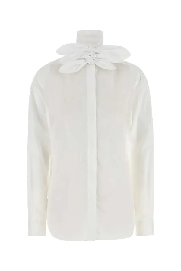 Moschino Embroidered Striped Cotton Shirt For