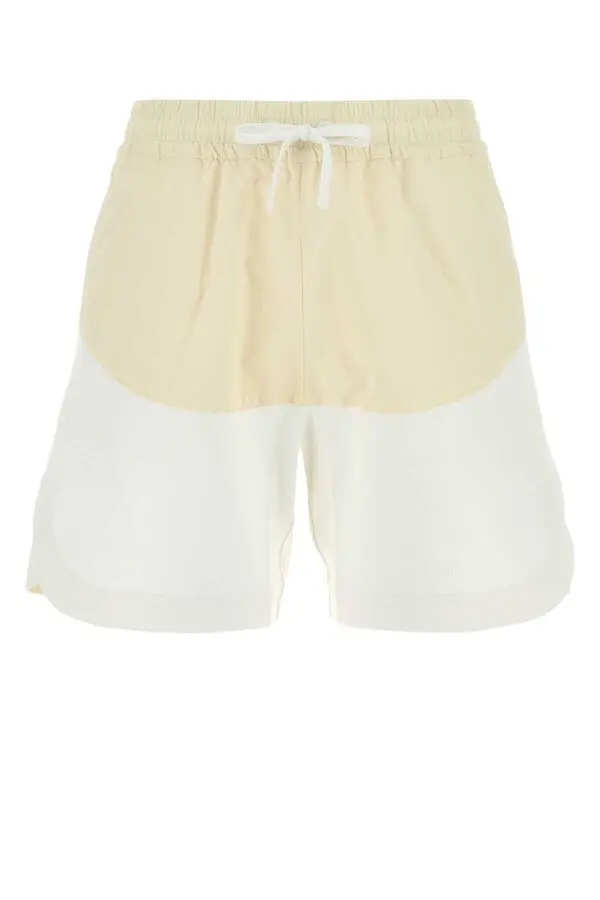 Herno Two-tone Stretch Cotton Blend & Nylon Shorts