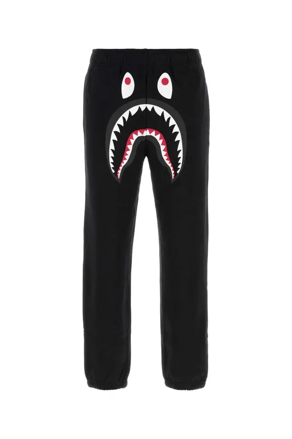 A BATHING APE Cotton Shark Motif Joggers