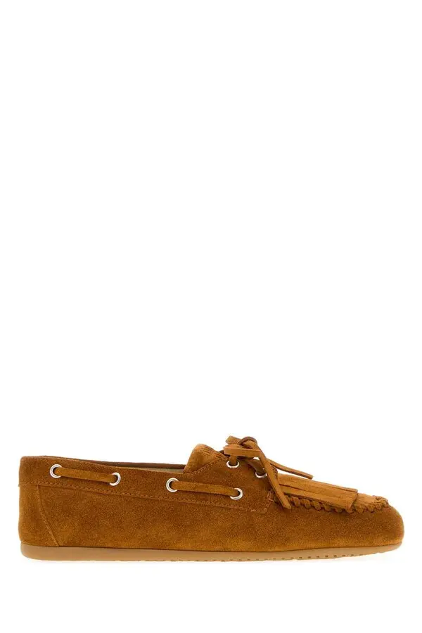 Miu Miu Suede Loafers With Leather Lining And Rubber Sole