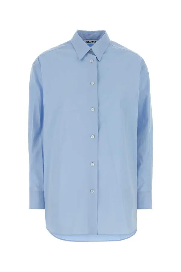 JIL SANDER Oversized Poplin Shirt - Light Blue