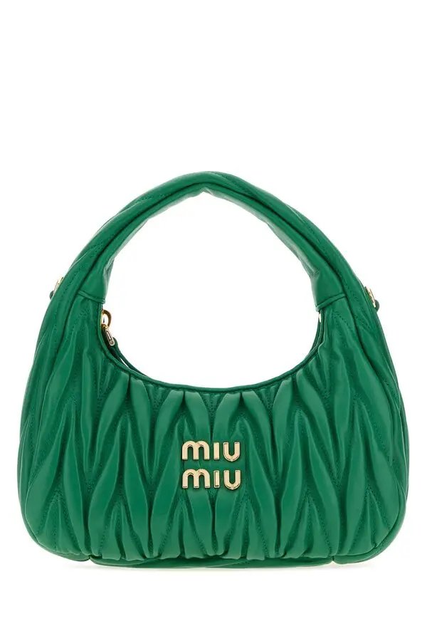 Miu Miu Nappa Leather Wander Handbag - Green