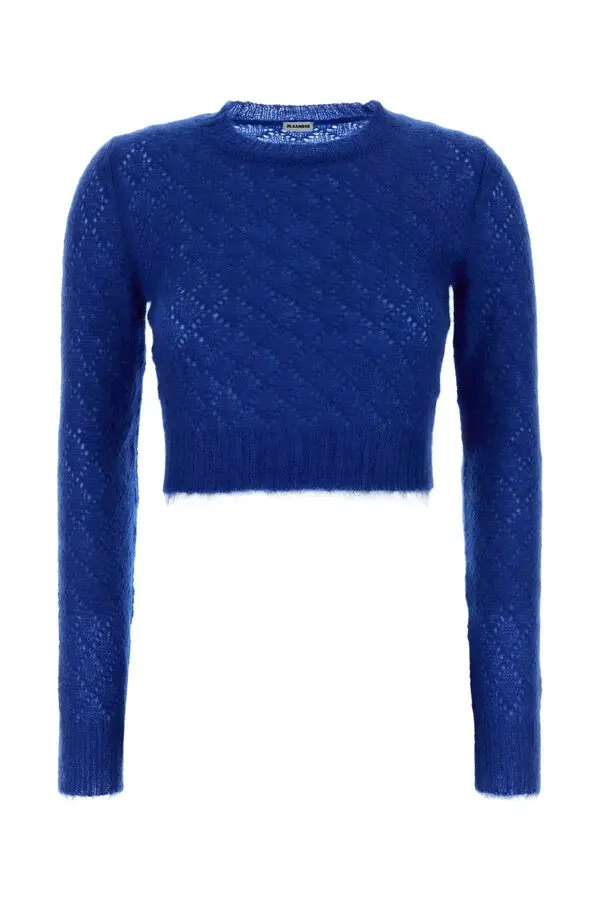 JIL SANDER Mohair-blend Silk Cropped Sweater