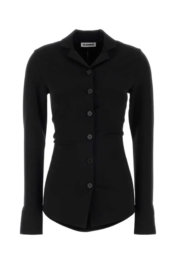 JIL SANDER Viscose-blend T-shirt - Black