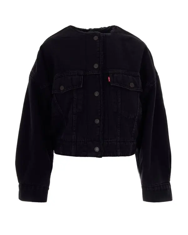 LEVI'S Cropped Denim Trucker Jacket - Slight Night Psk