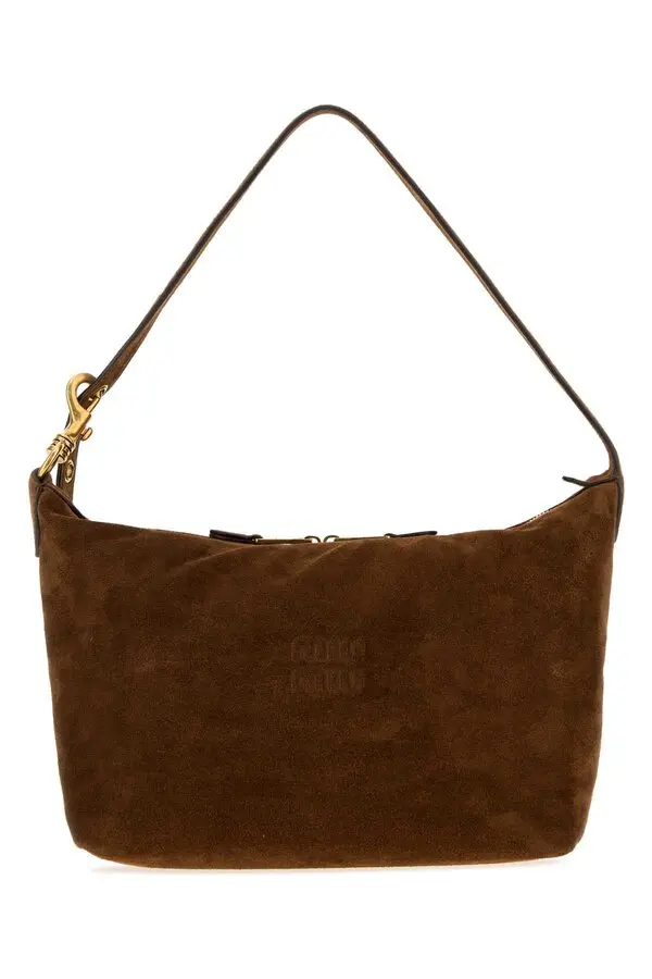 Miu Miu Suede Shopping Handbag With Adjustable Shoulder Strap