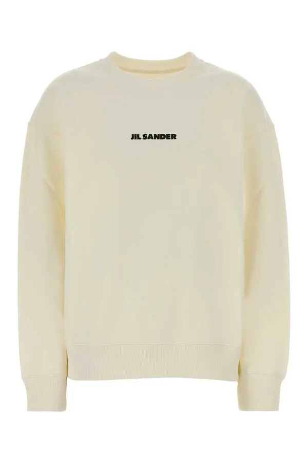 JIL SANDER Ivory Cotton Sweatshirt For
