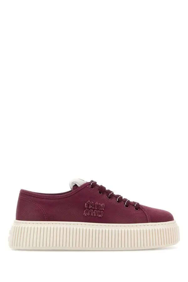 Miu Miu Platform Canvas Sneakers - Purple