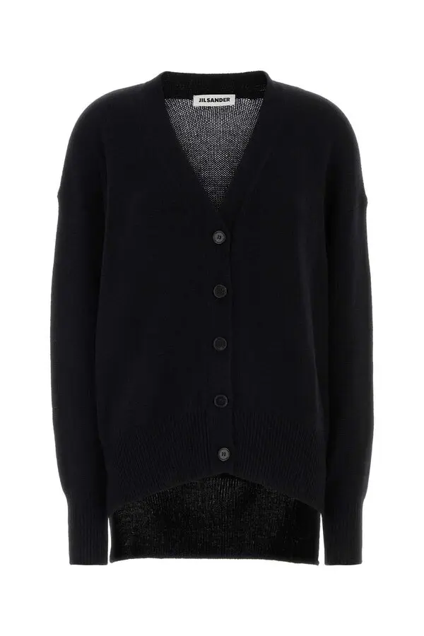 JIL SANDER Oversized Cashmere Cardigan - Black