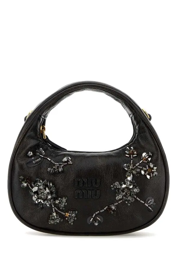 Miu Miu Mini Nappa Leather Handbag With Golden Hardware