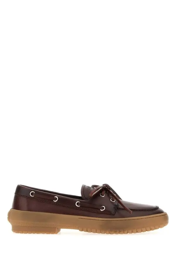 Miu Miu Leather Loafers With Rubber Sole