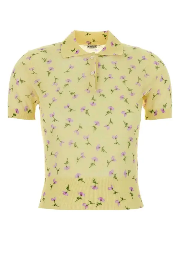 JIL SANDER Print Cotton-blend Polo Shirt - Floral