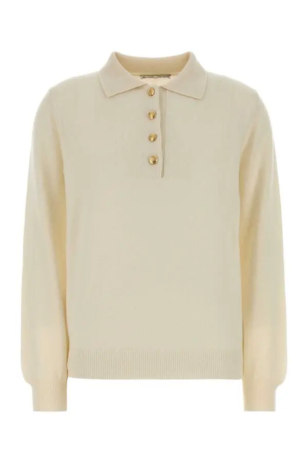BLAZE Cream Wool-cashmere Highland Polo Shirt