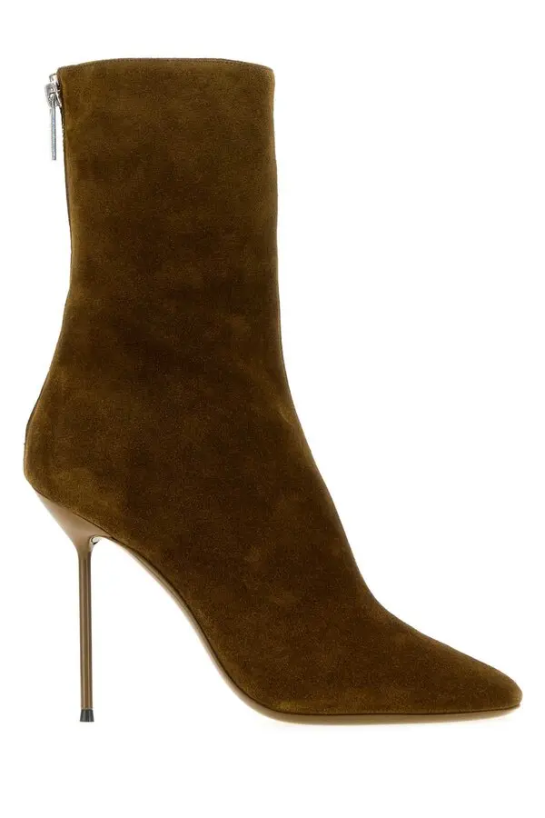 Paris Texas Mud Suede Lidia Ankle Boots With 11 Cm Heel