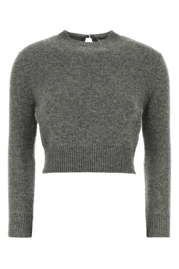 JIL SANDER Wool Blend Knit Sweater - Grey