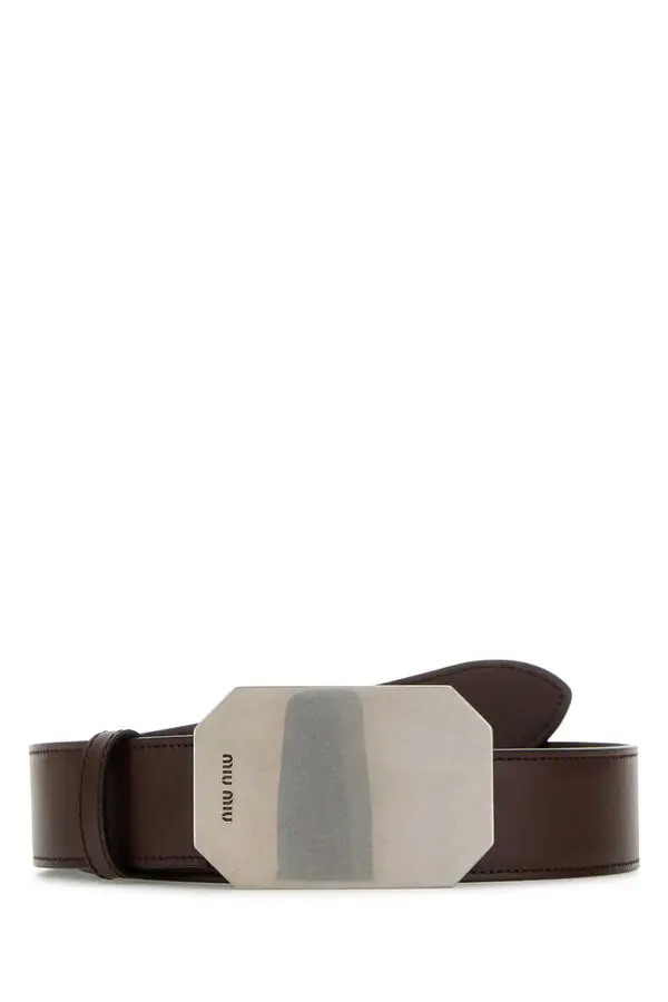 Miu Miu Chocolate Calf Leather Belt - Brown