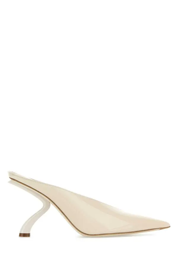 FERRAGAMO Itaca Leather Mule With 9 Cm Heel - White