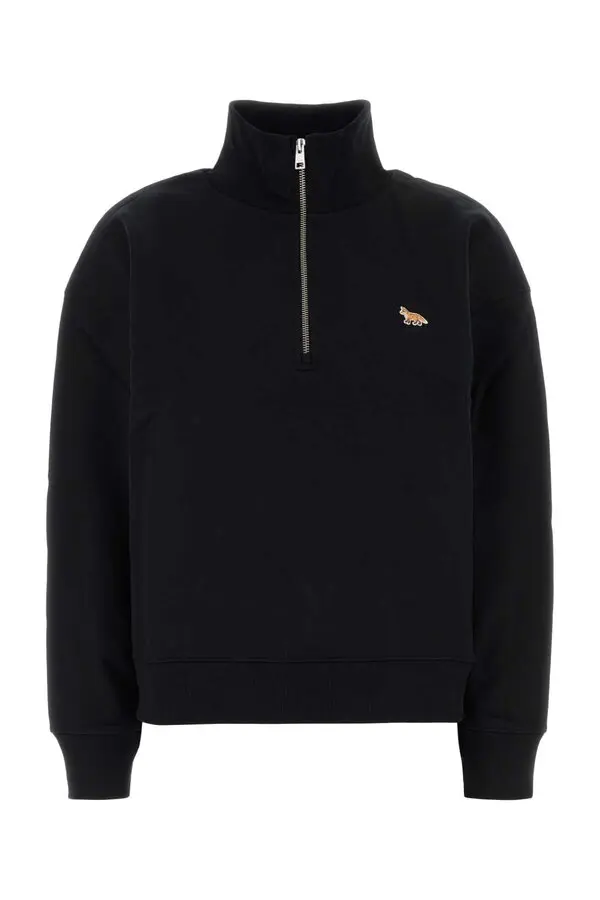 Maison Kitsuné Half Zip Sweatshirt - Black