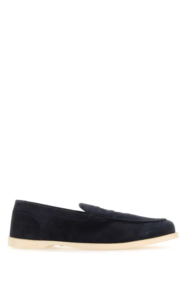 John Lobb Suede Pace Loafers - Blue
