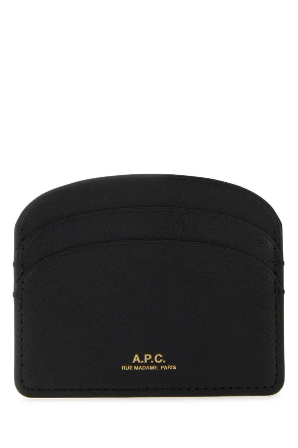 A.p.c. Leather Demi-lune Card Holder Mini Wallet 10 Cm X 8.5 Cm