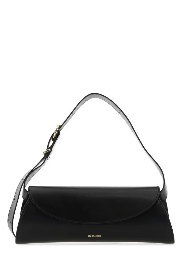JIL SANDER Small Leather Shoulder Handbag With Golden Hardware - Black