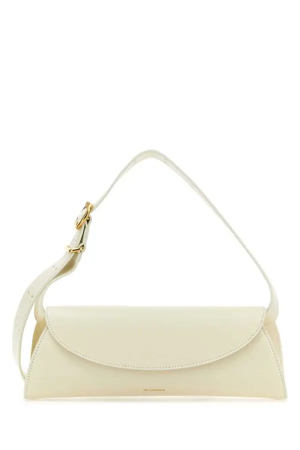 JIL SANDER Cannolo Small Leather Shoulder Handbag - White