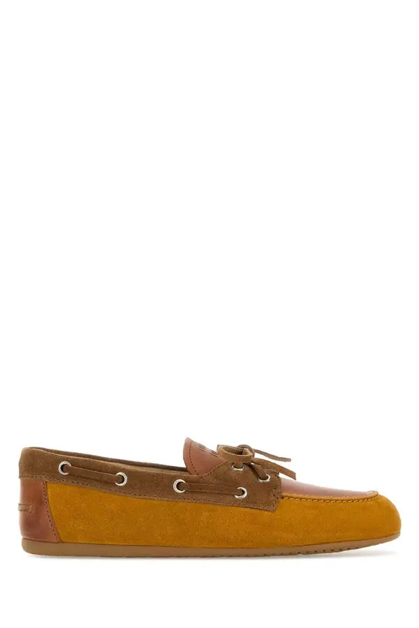 Miu Miu Leather And Suede Loafers With Rubber Sole