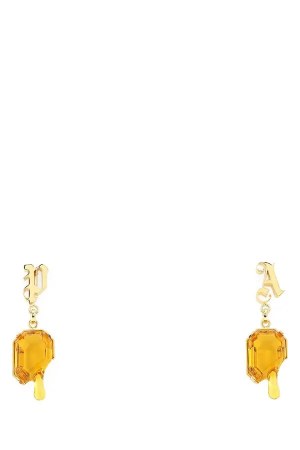 Palm Angels Tone Sculptural Gemstone Dangle Earrings - Gold