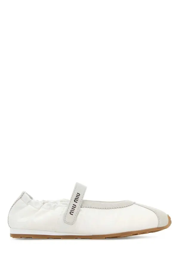 Miu Miu Suede And Fabric Ballerinas