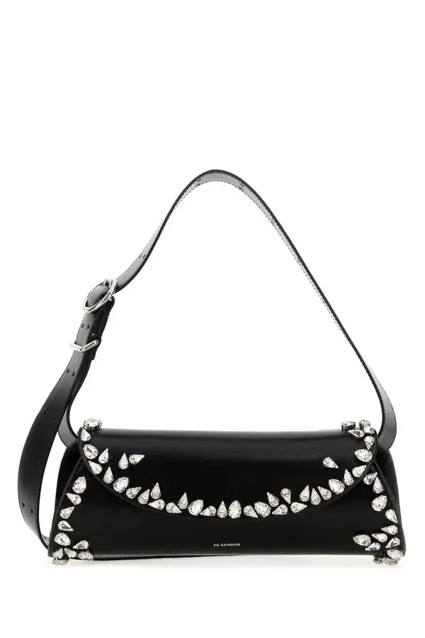 JIL SANDER Leather Cannolo Mini Crossbody Handbag With Embellishments