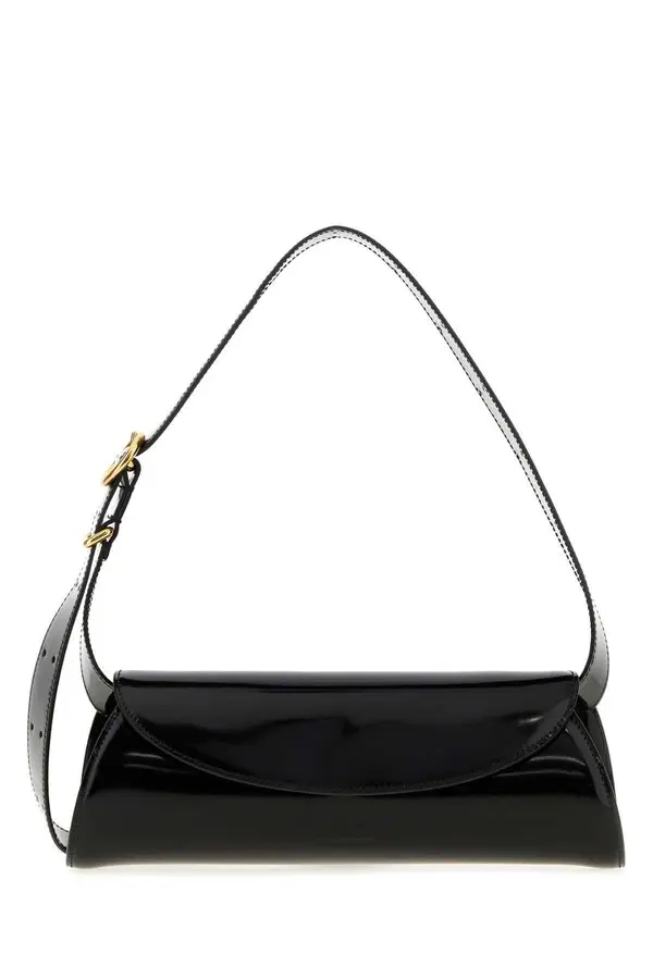 JIL SANDER Mini Calf Leather Cannolo Shoulder Handbag - Black