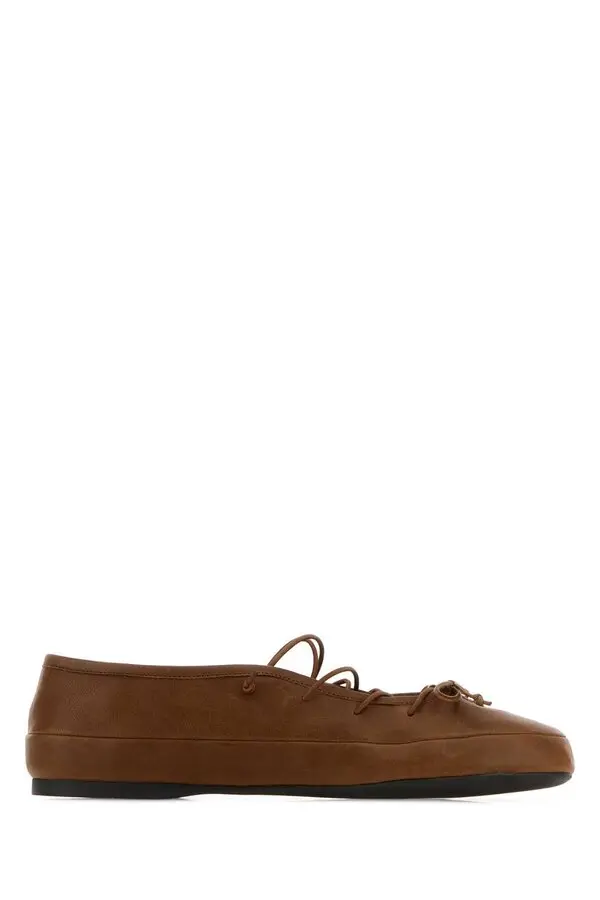 Miu Miu Leather Ballerina Flats - Brown