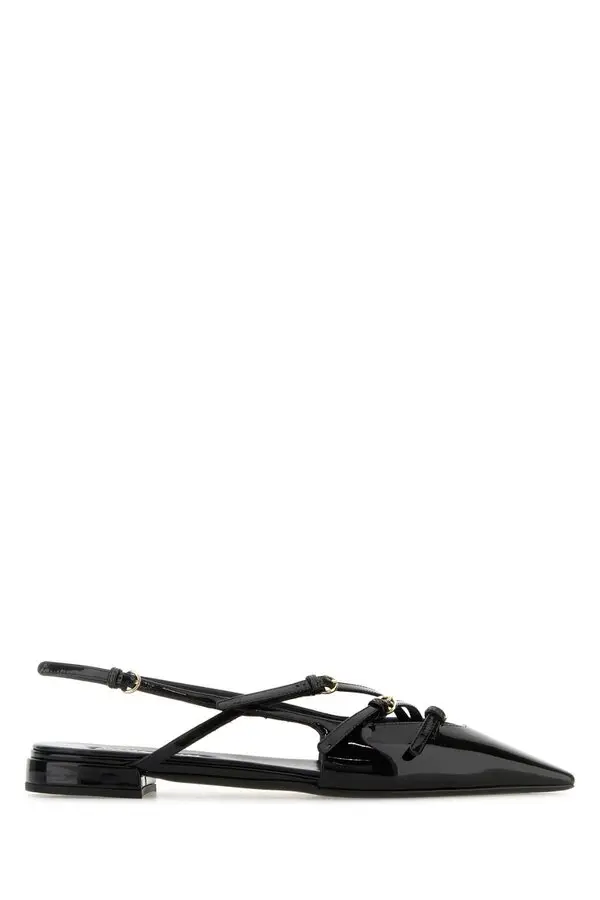 Miu Miu Leather Slingback Ballerinas - Black
