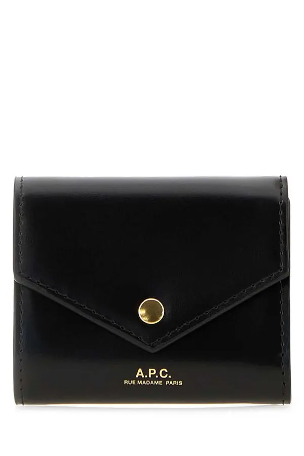 A.p.c. Leather Envelope Mini Coin Purse - Black