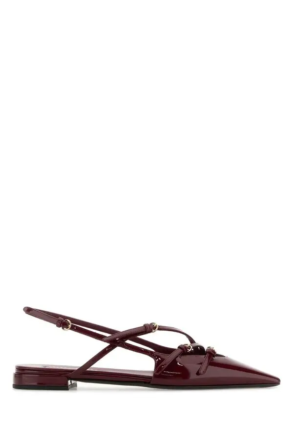 Miu Miu Patent Leather Ballerina Flats - Burgundy