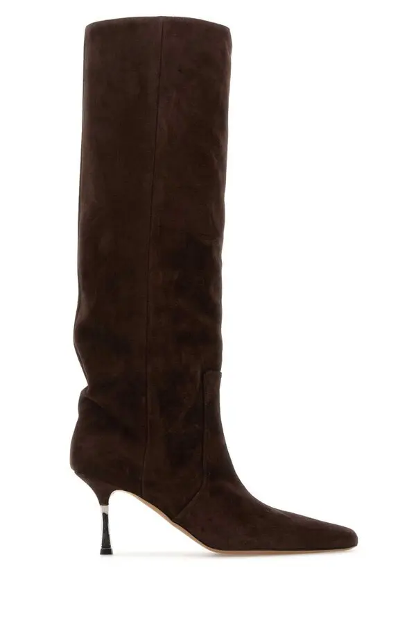 Paris Texas Bettina Suede Boots With 7.5 Cm Heel - Brown