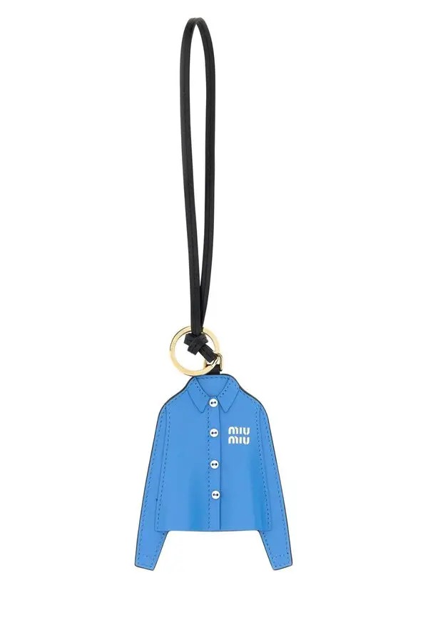 Miu Miu Leather Keyring With Golden Hardware, 10 Cm X 12 Cm