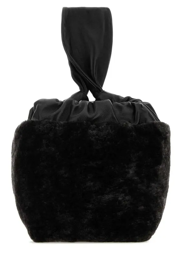 JIL SANDER Mini Shearling Clutch Bag