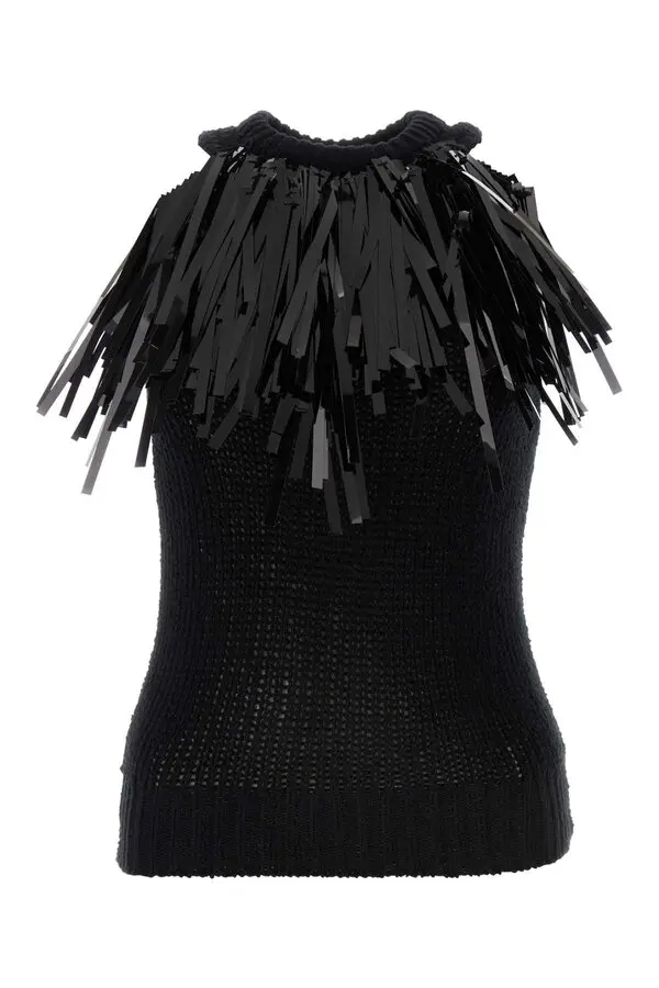 JIL SANDER Stretch Cotton Top With Embellished Neckline