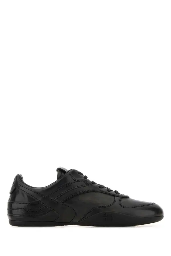 Miu Miu Leather Low-top Sneakers - Black