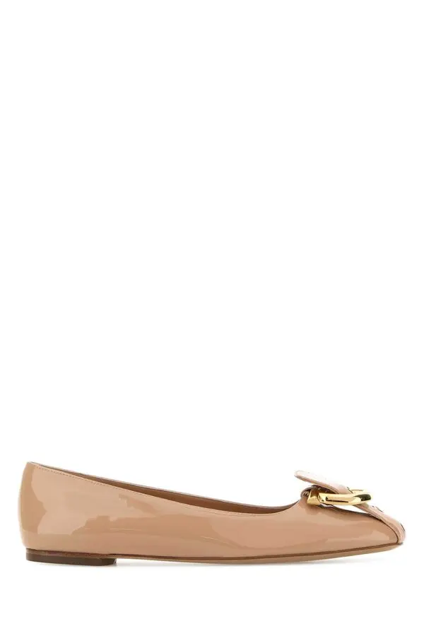 FERRAGAMO Leather Ballerina Flats