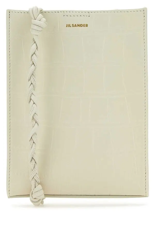 JIL SANDER Mini Croc-effect Leather Shoulder Handbag - White