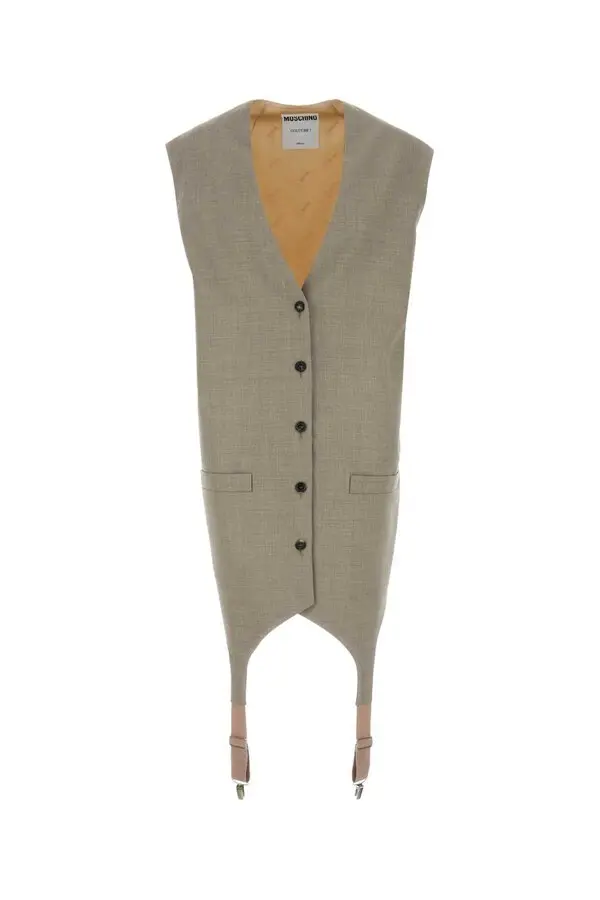 Moschino Two-tone Wool And Satin Oversized Vest