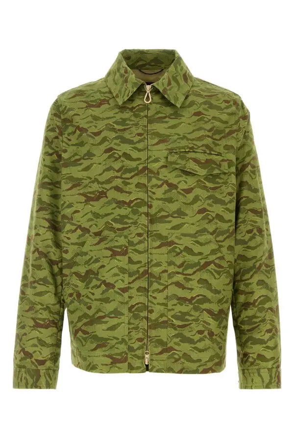PALTO' Cotton-blend Camouflage Print Zip-up Jacket