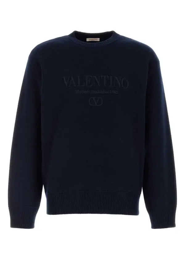 Valentino Garavani 100% Virgin Wool Sweater For - Blue