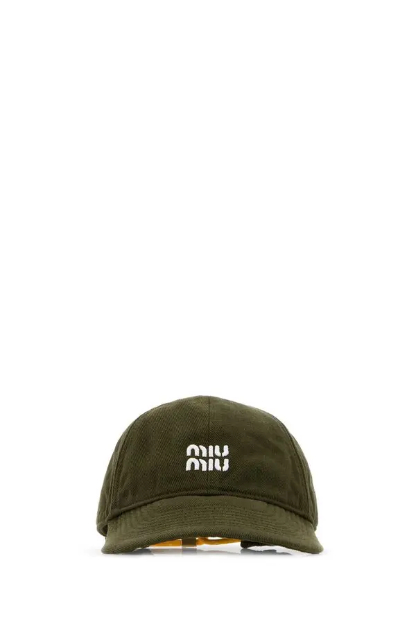 Miu Miu Baseball Cap With Calf Leather Trim