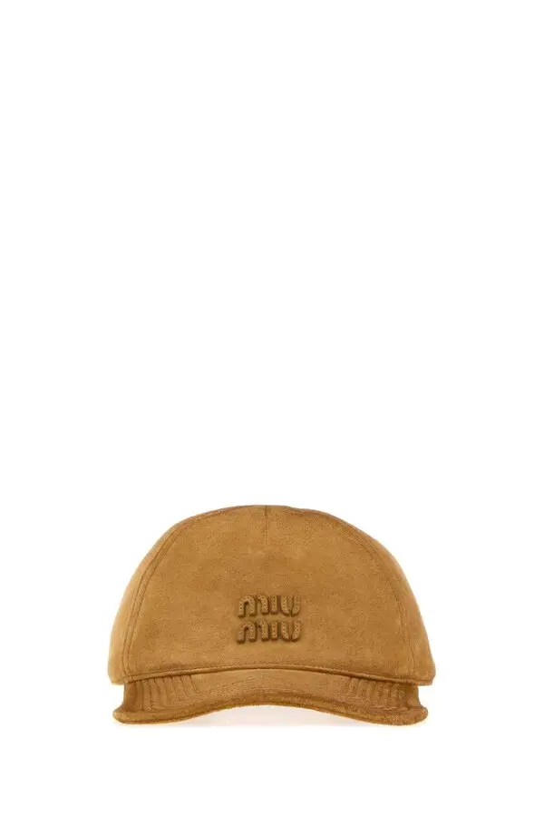 Miu Miu Suede Baseball Cap - Camel