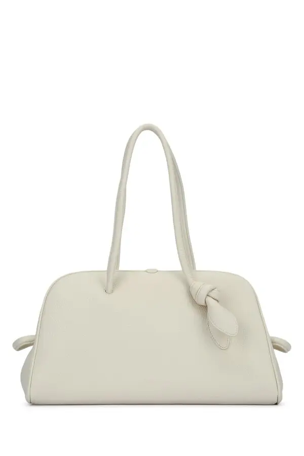Jacquemus Calf Leather Handbag With Twisted Detail - Lightivory